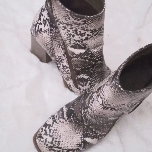 Shoes | Snake Skin Heel Boots | Poshmark